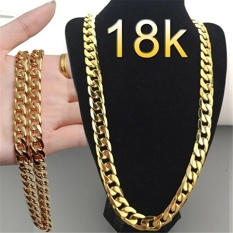 6mm Cuban Necklace Plated With 18k Gold Punk Hip Hop Men's And Women's ...