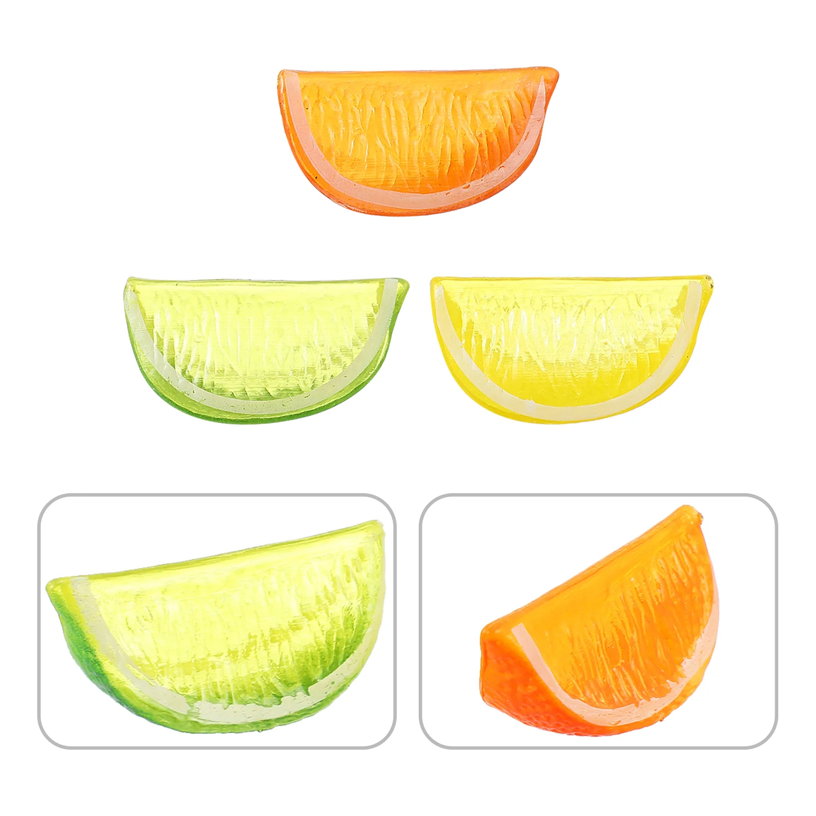 12-Pcs-Decorations-Fake-Lemon-Wedges-Fruit-Orange-Plastic-Artificial ...