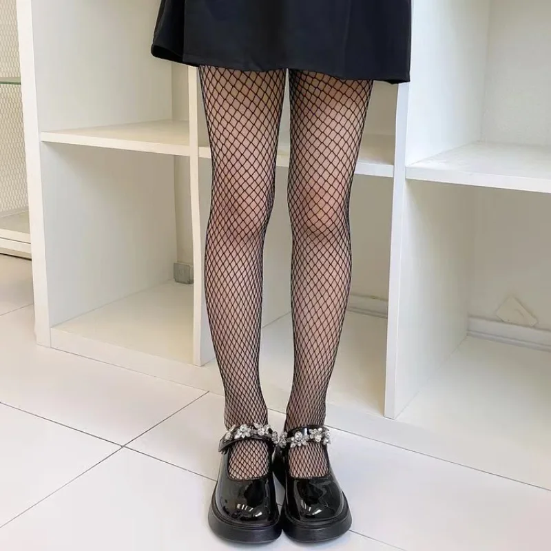 Girls-Fashionable-Fishnet-Stockings-Kids-Baby-Mesh-Nylon-Black-Pantyhose-Cute-Lolita-Jumpsuit-JK ...