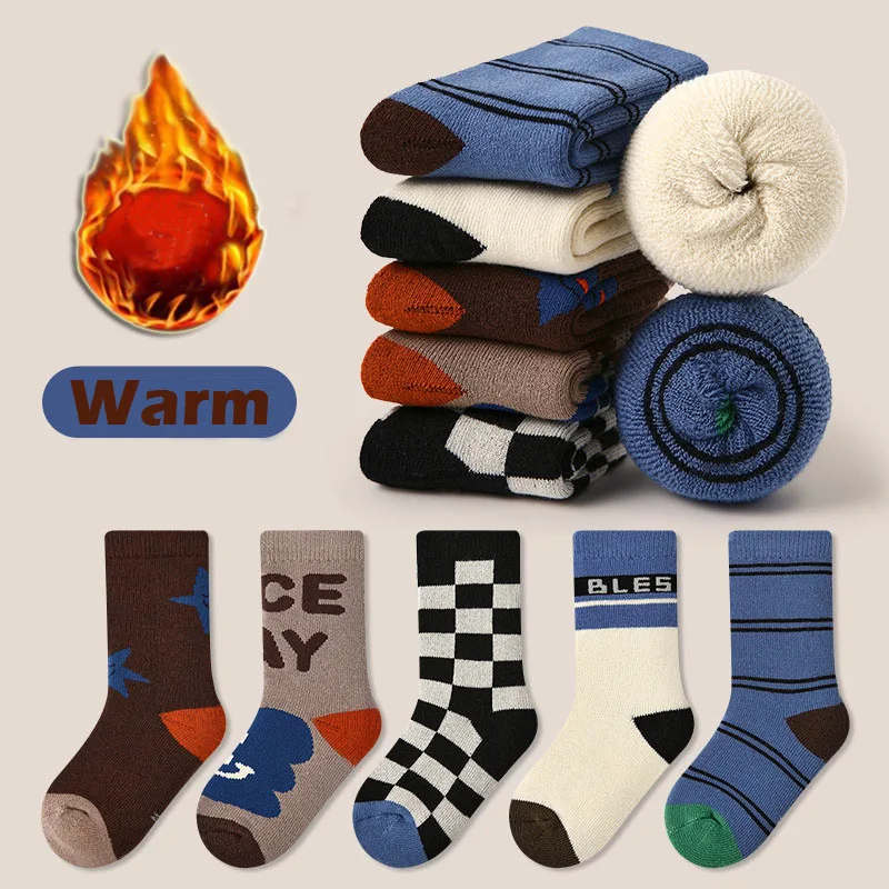 Kids-Socks-Winter-Warm-Enough-Children-Cotton-Socks-Baby-Infant-Plush ...