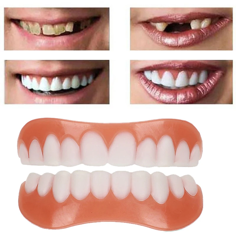 New-False-Teeth-Silicone-Upper-Lower-Veneers-Teeth-Braces-Dentures ...