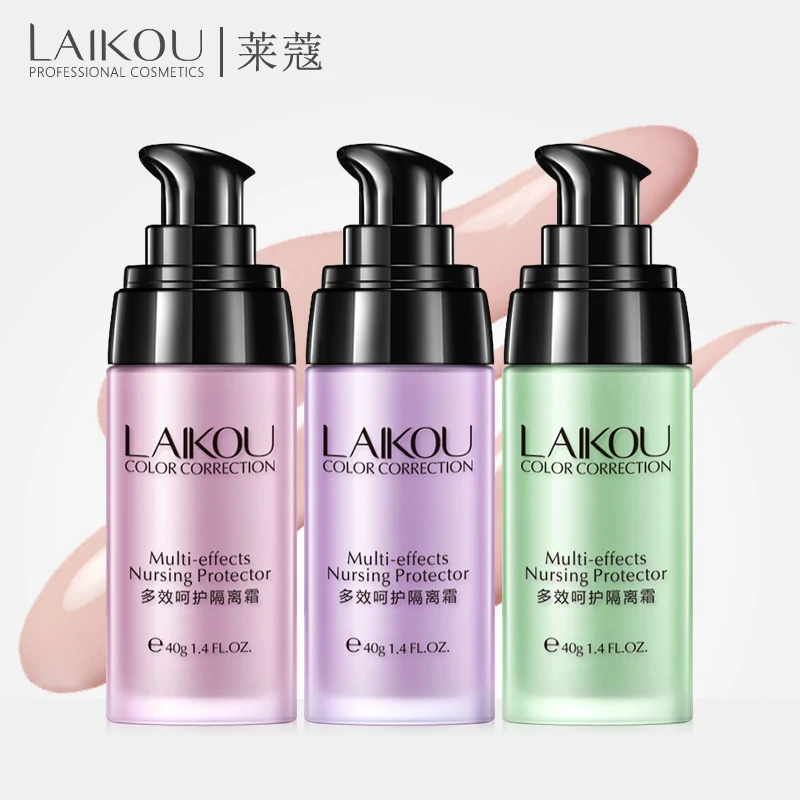 Laikou 페이스 스무스 프라이머 하이드레이팅 페이스 파운데이션 주름 커버 베이스 메이크업 프라이머 피부 톤 브라이트닝 오일 컨트롤 파운데이션