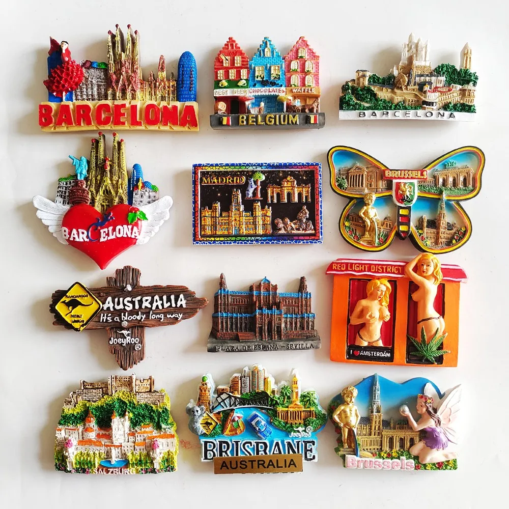 Country-Fridge-Magnet-Souvenir-Netherlands-Belgium-Australia-Spain ...