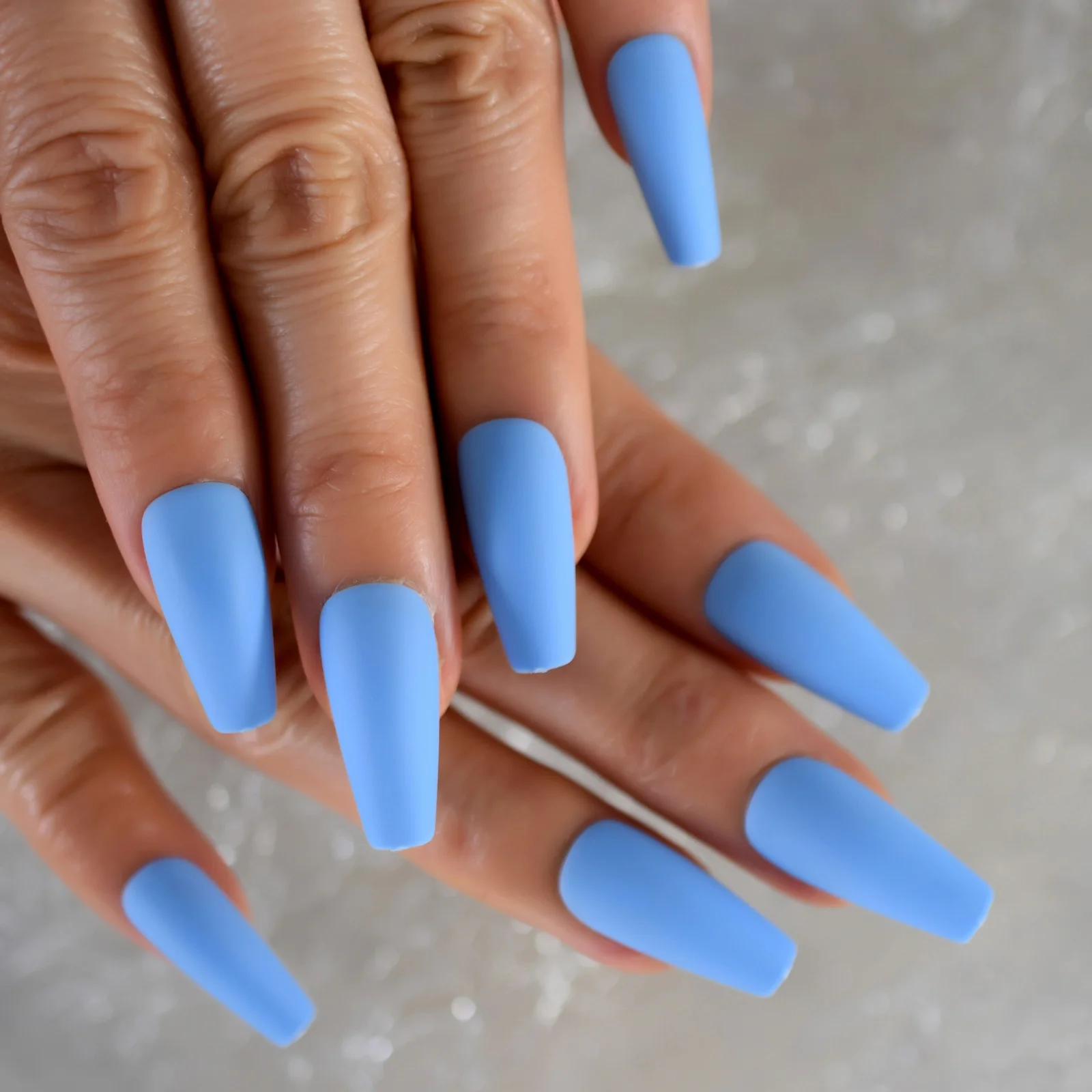 Light Blue Matte Nails