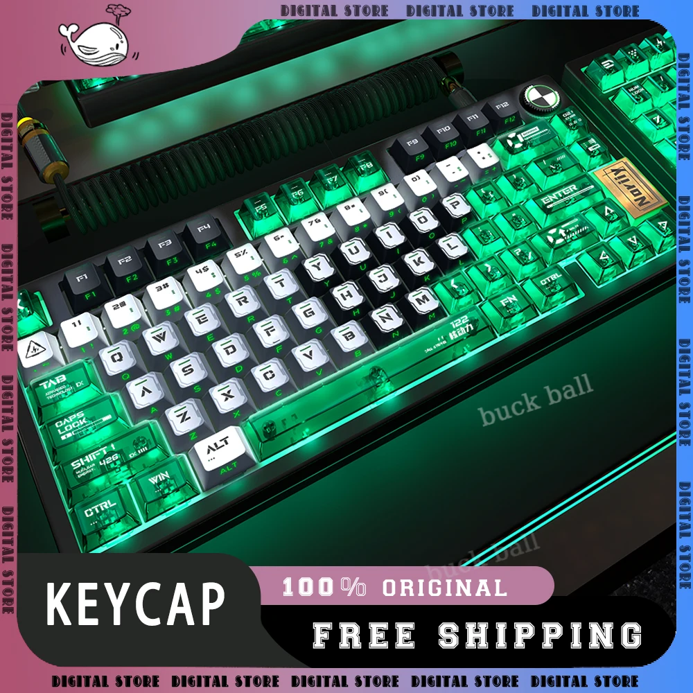Nuclear-Power-Theme-Keycap-114key-Transparent-Keyboard-Cap-PC-PBT ...
