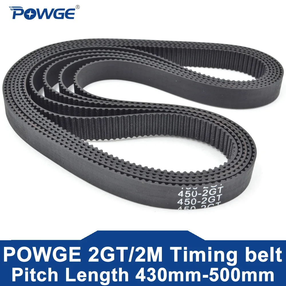 POWGE 2M 2GT Timing Belt Lp=430 436 440 444 448 450 454 460 466 468 470 ...