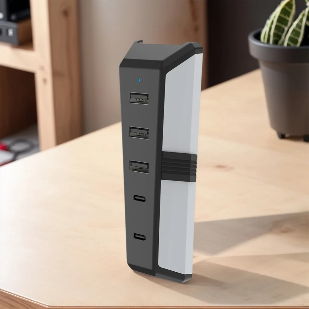 5 Ports Charger Adapter Converter with 3x USB 2.0 1x USB Type-C 1x Type ...