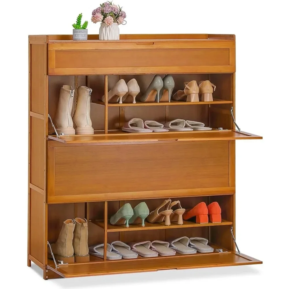 Bamboo-7-layer-shoe-storage-cabinet-with-high-heels-sliding-door-sports ...
