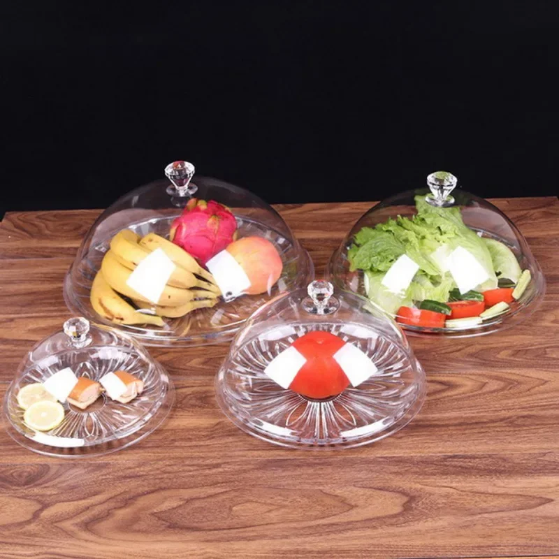 Fresh-Keeping-Lids-Transparent-PC-Acrylic-Food-Plastic-Round-Dish-Cake ...