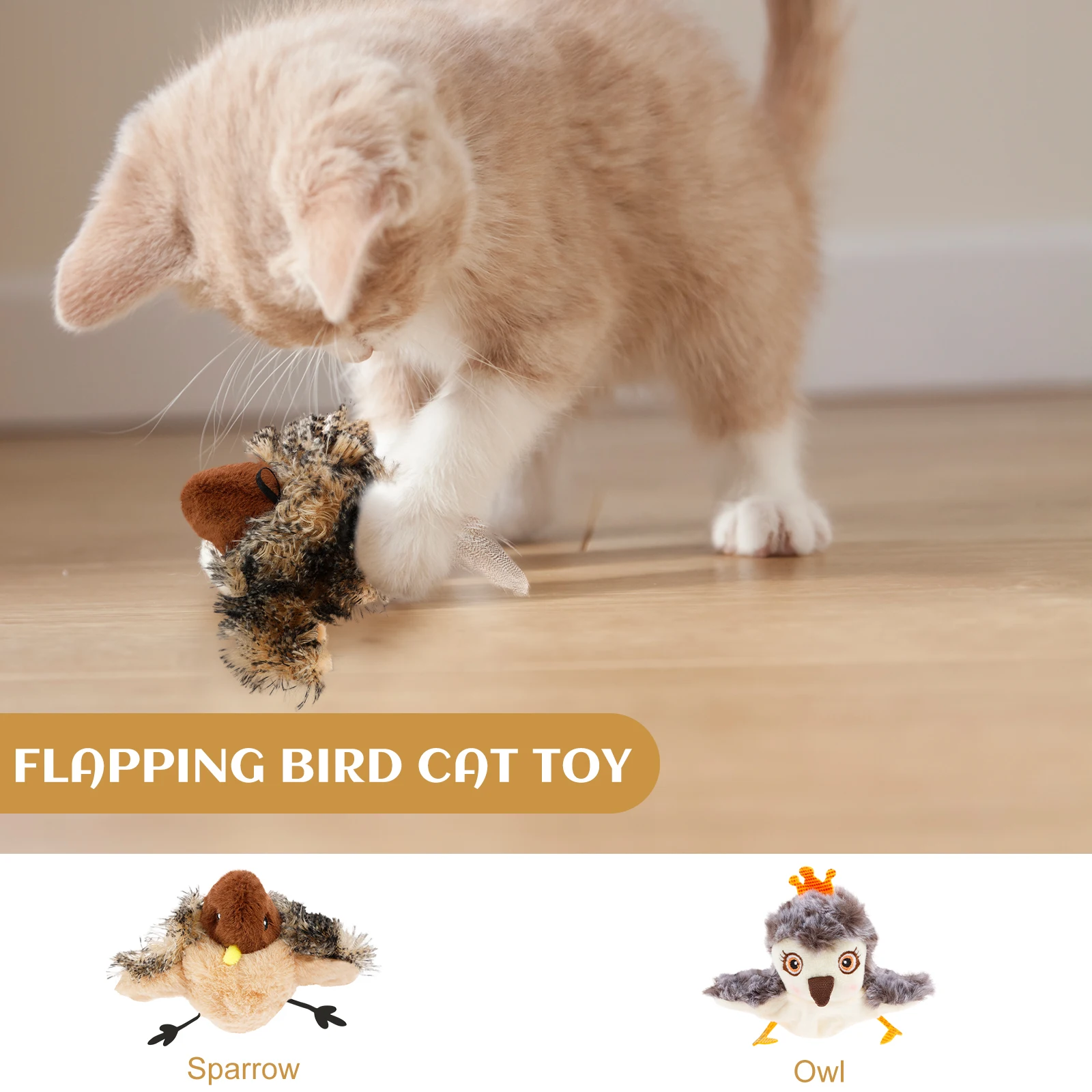 Bird Shaped Cat Toy Plush Interactive Cat Toys with Remote Control ...