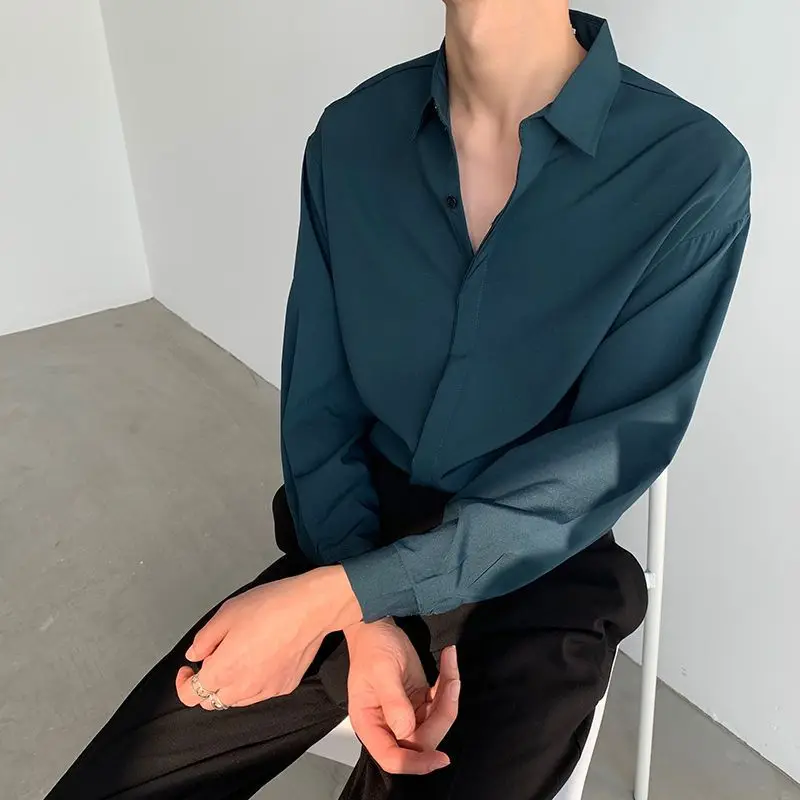 Drooping Shirt Men Long-sleeved Base Versatile Inner-match Pendant Suit ...