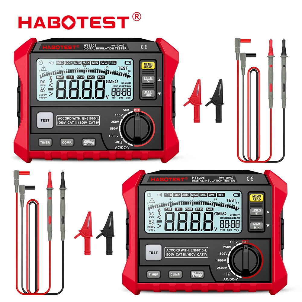 HABOTEST-HT5203-HT5205-1000V-Insulation-Resistance-Tester-Earth-Ground ...