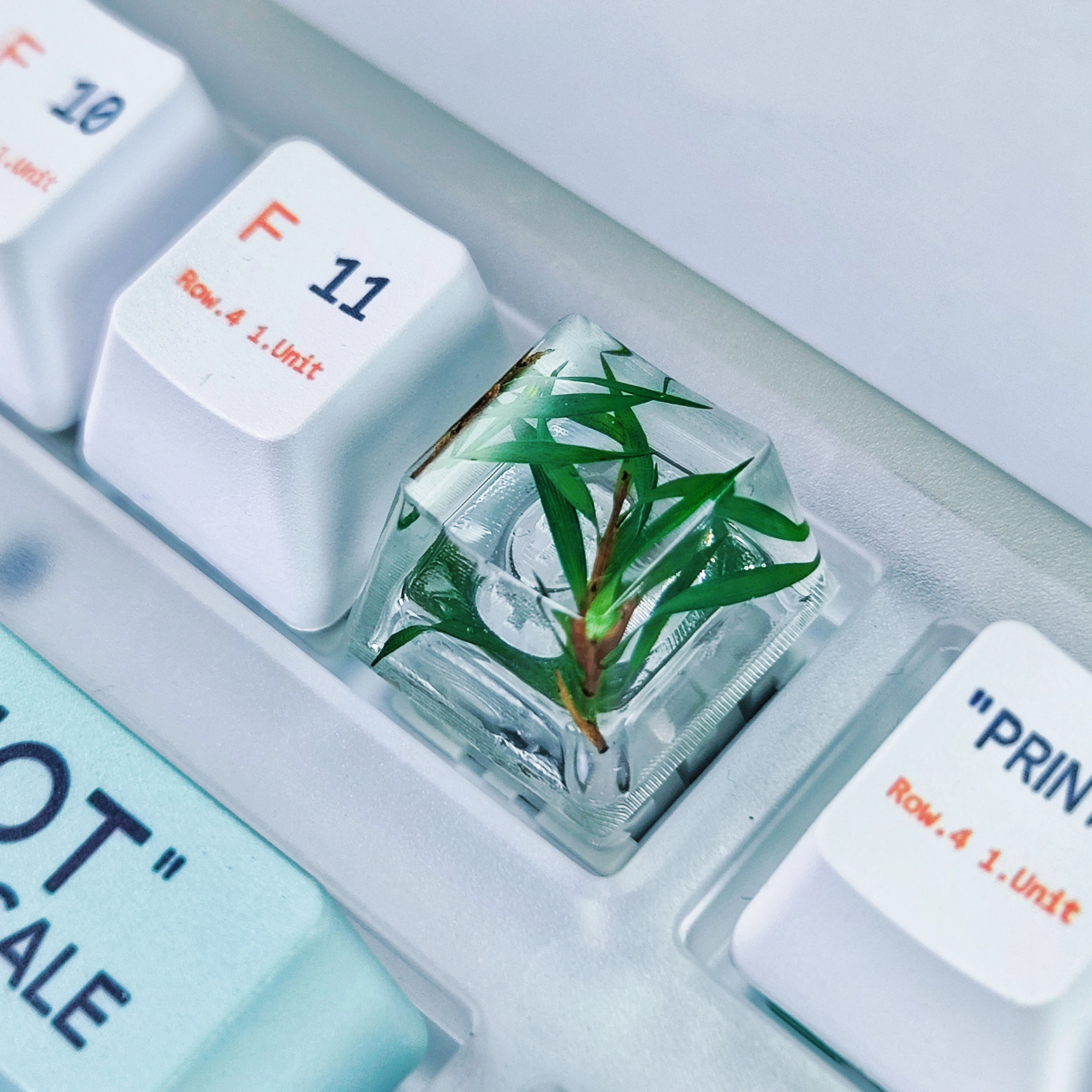Handmade Branches Leaves Herb Artisan Resin Keycaps Mechanical Backlit ...