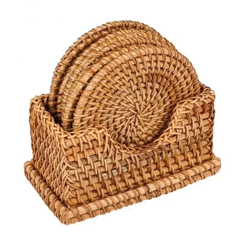 1PC-Autumn-Rattan-Hand-Woven-Coaster-Creative-Dining-Table-Mat-Bowl-Pot ...