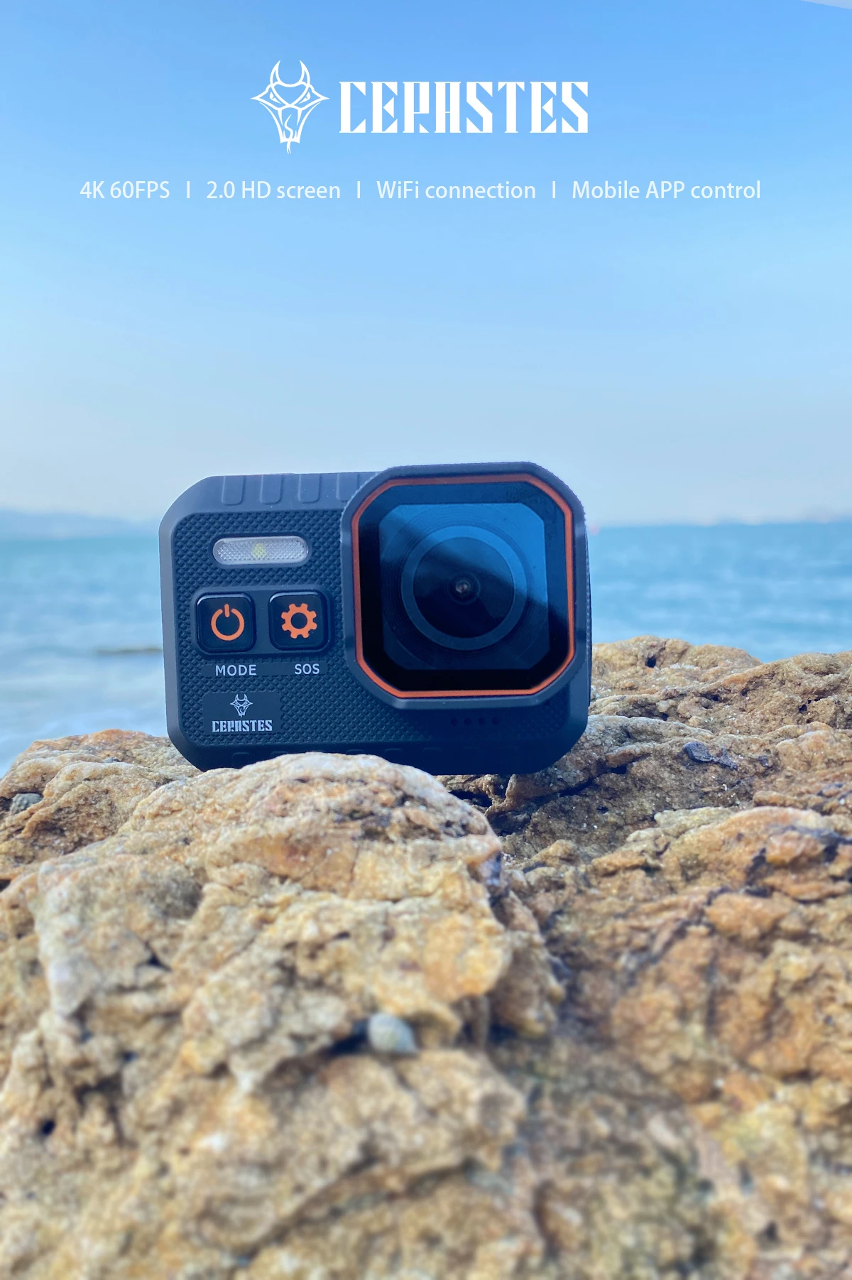 CERASTES Action Camera 4K60FPS With Remote Control Screen Waterproof ...