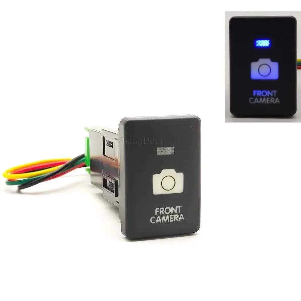 Blue-LED-Light-Front-Camera-Switch-Push-Button-With-Connector-Wire-For ...