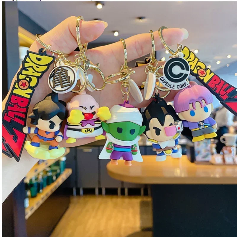Cute-Q-Version-Dragon-Ball-Keychain-Goku-Vegeta-Soft-Rubber-Key-Chain ...