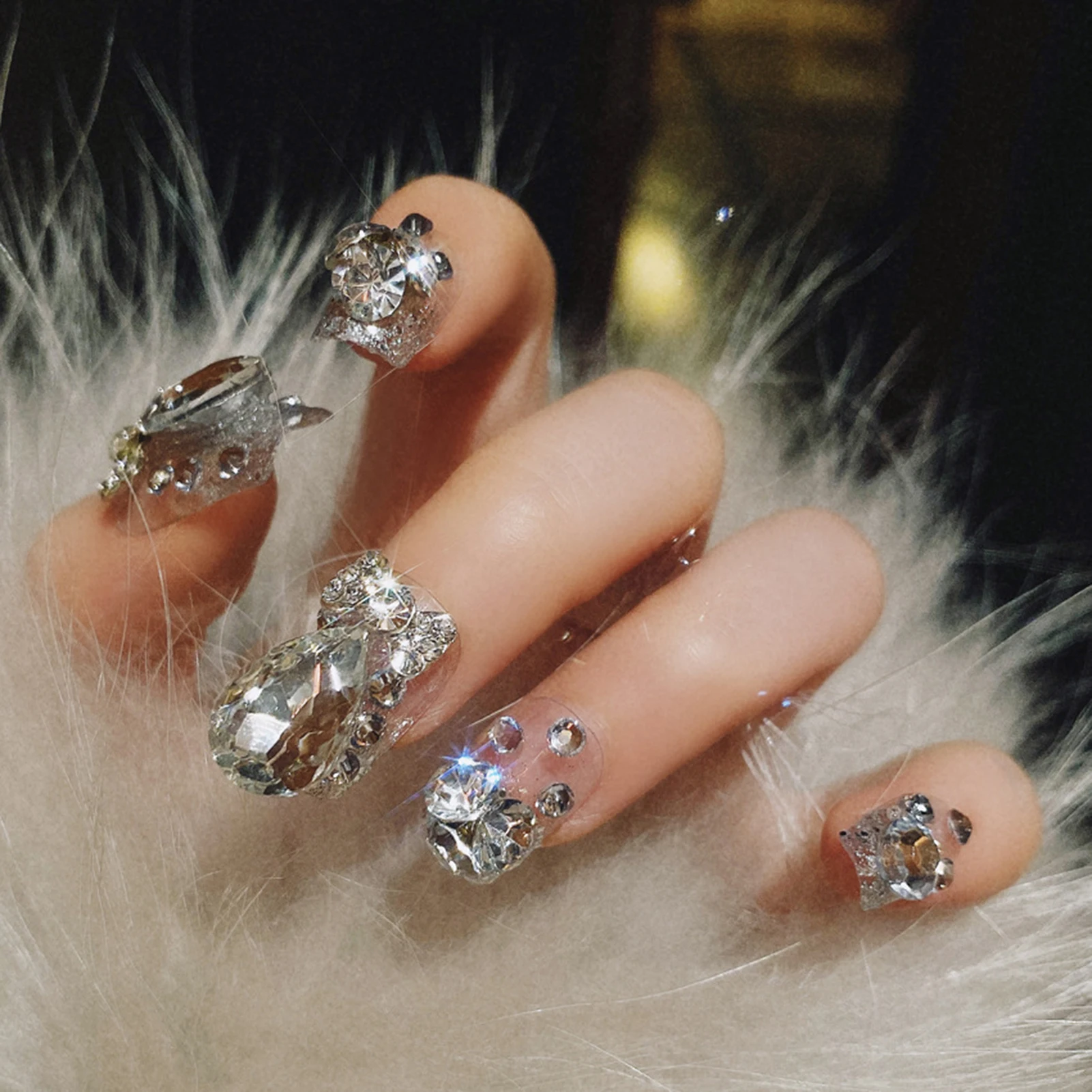 Rhinestone Wedding Nails
