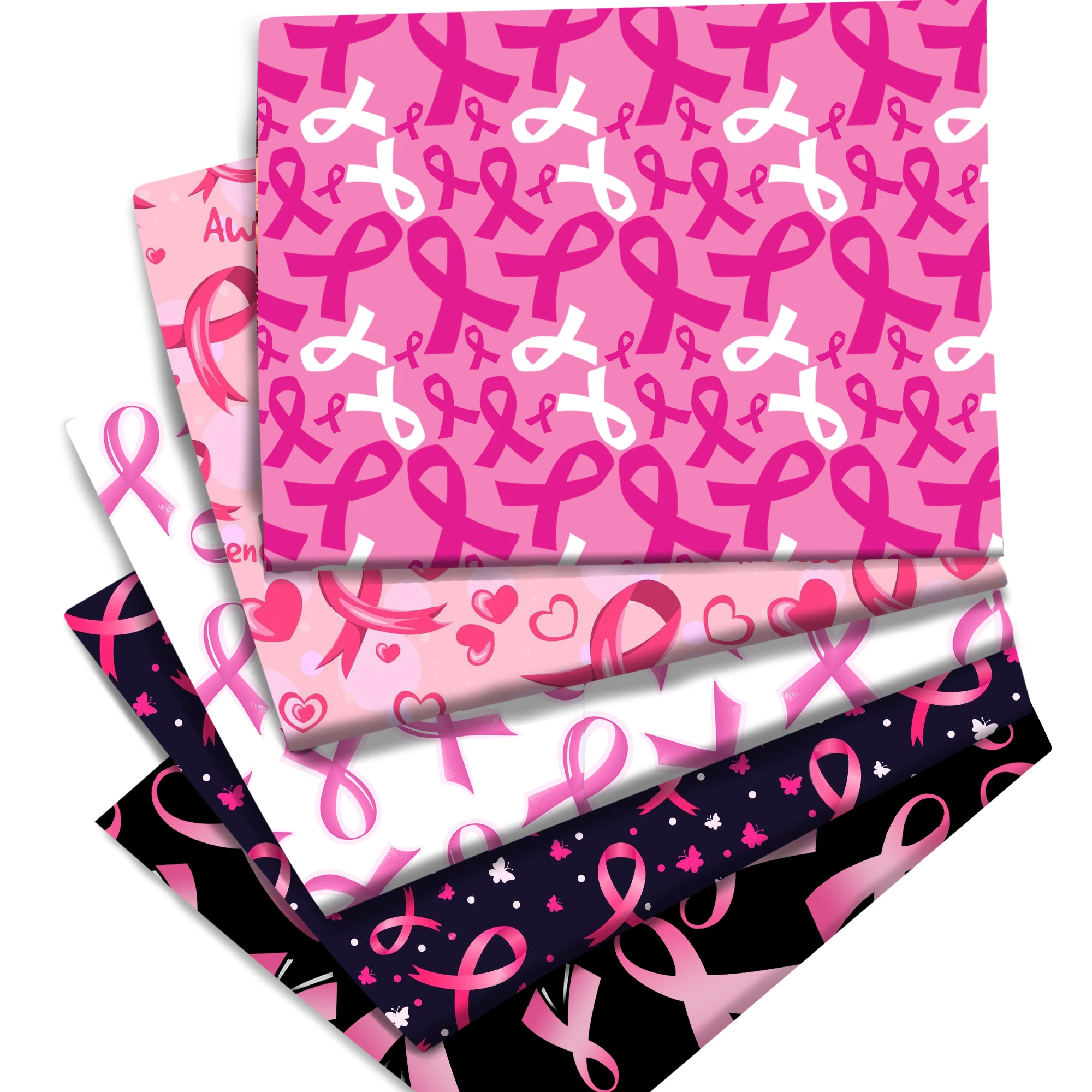 Free-Shipping-Width-145cm-Breast-Cancer-Awareness-Polyester-100-Cotton ...