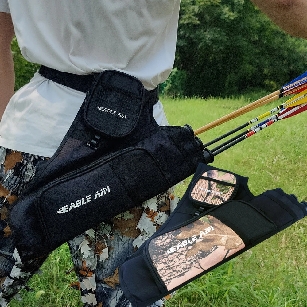 Archery Portable 3 Tube Arrows Quiver Storage Holder Waist Bag Pouch ...