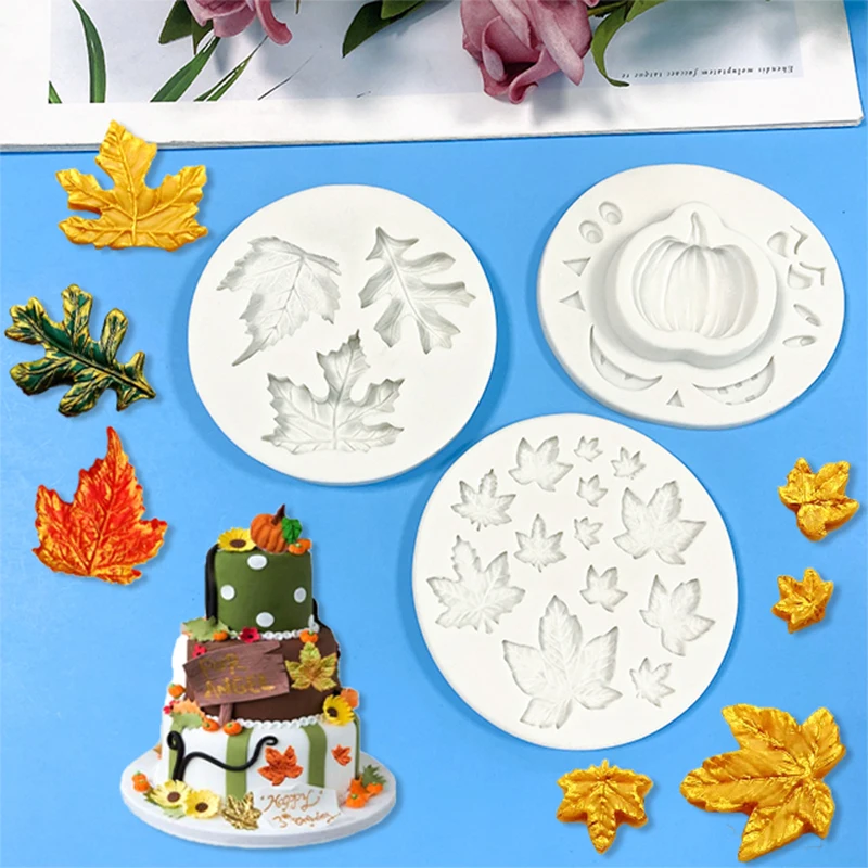 Pumpkin Maple Leaves Mold-YAWOOYA Fall Fondant Molds Silicone for Fall ...