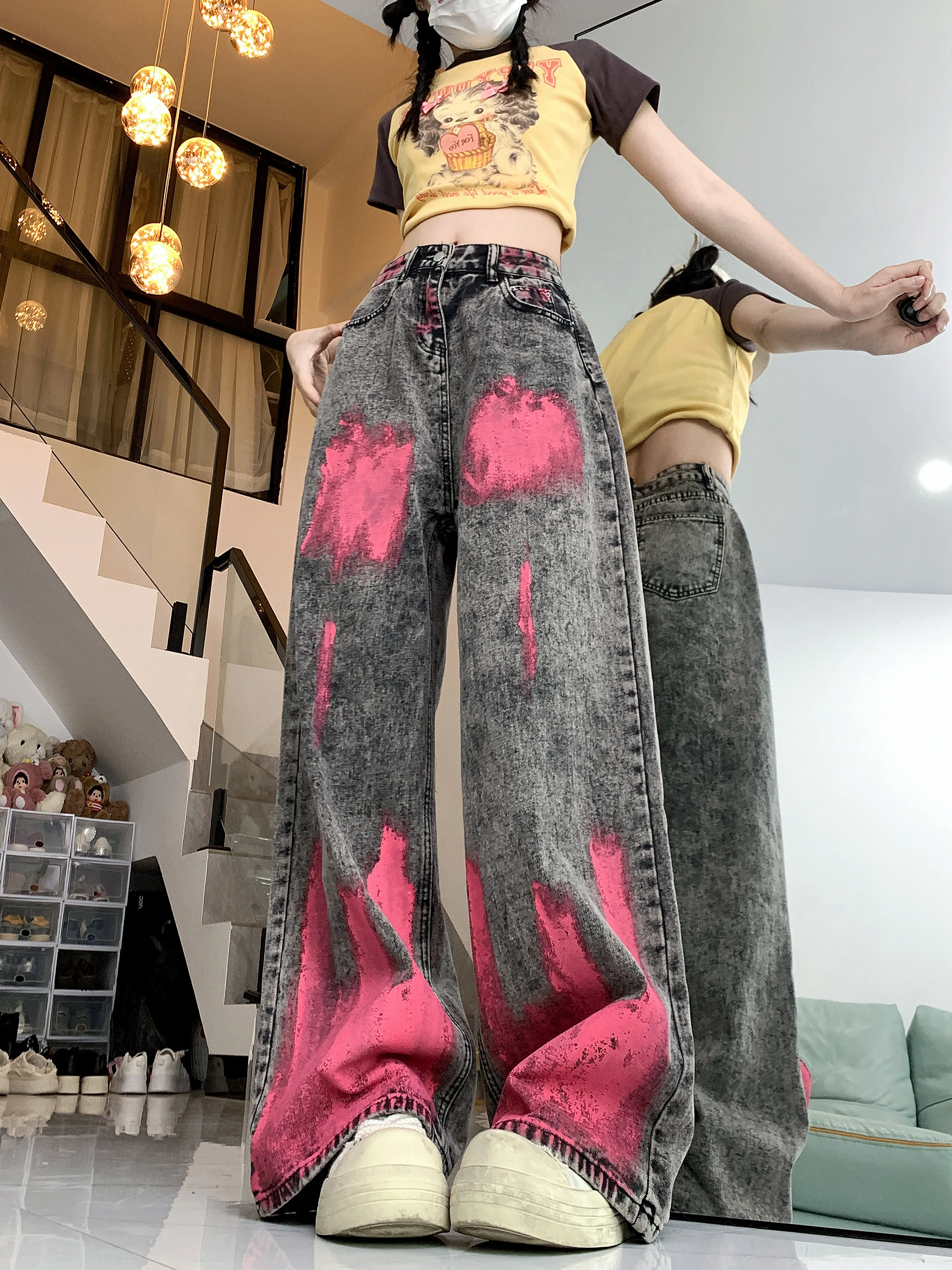 Pantalones-vaqueros-Vintage-de-pierna-ancha-para-mujer-dise-o-de ...