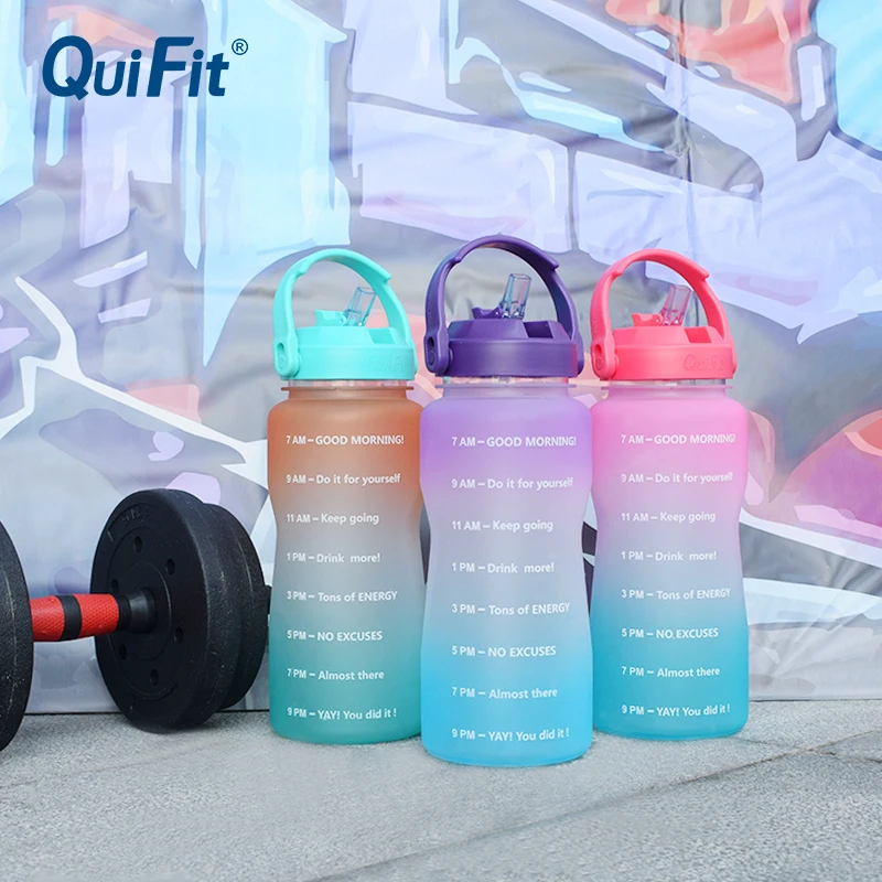 GOURDE,GreenBPurple-2L 64oz--bouteille'eau 2L-64oz, avec poignée en ...