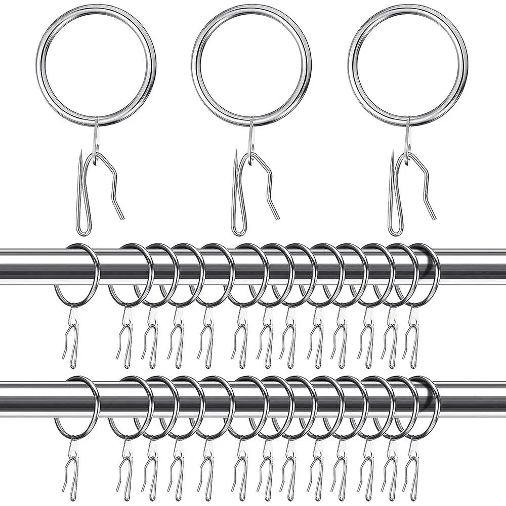 50Set-Curtain-Gathering-Hook-Ring-Pencil-Pleat-Metal-Gather-Hooks-Pinch ...