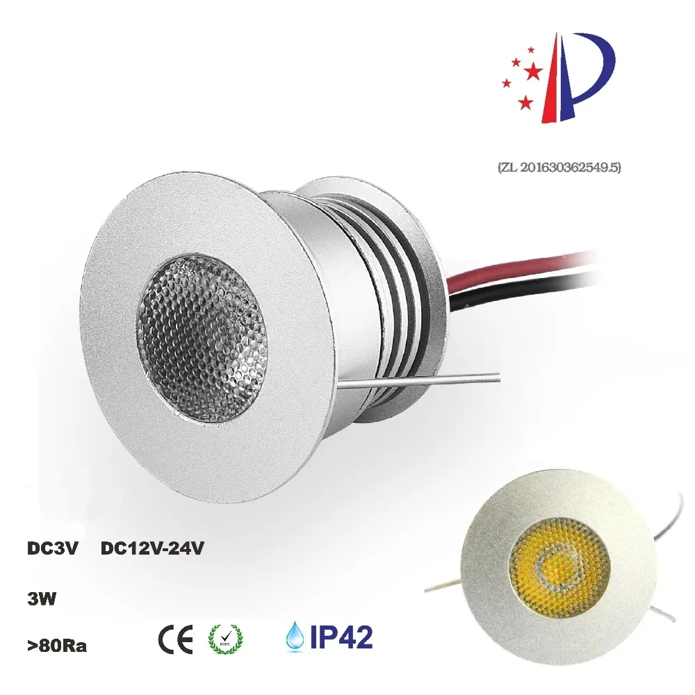 Mini Super Bright Cabinet Light, Cutout 30mm Downlight, 3W, 25D, , DC12 ...