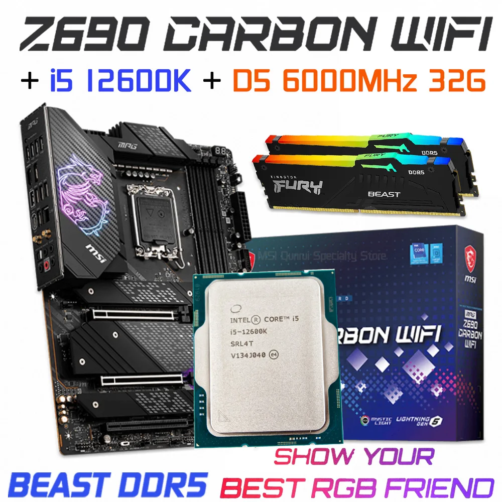 12600K-Combo-i5-Combo-LGA1700-Motherboard-Intel-Z690-CARBON-WIFI-DDR5 ...