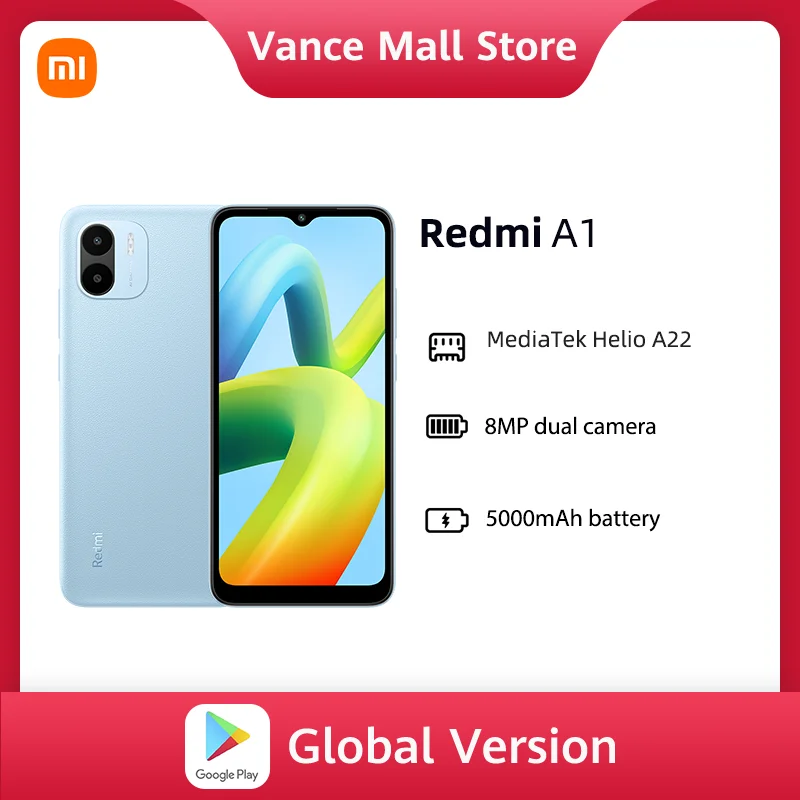 Global Version Xiaomi Redmi A1 A 1 Smartphone MTK Helio A22 6.52” Dot Drop Display 8MP Camera ...