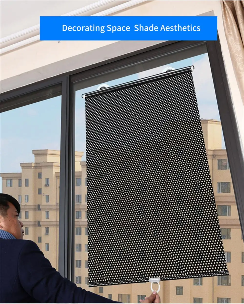 01 Rideau de soleil universel rétractable pour fenêtre rideau occultant ...