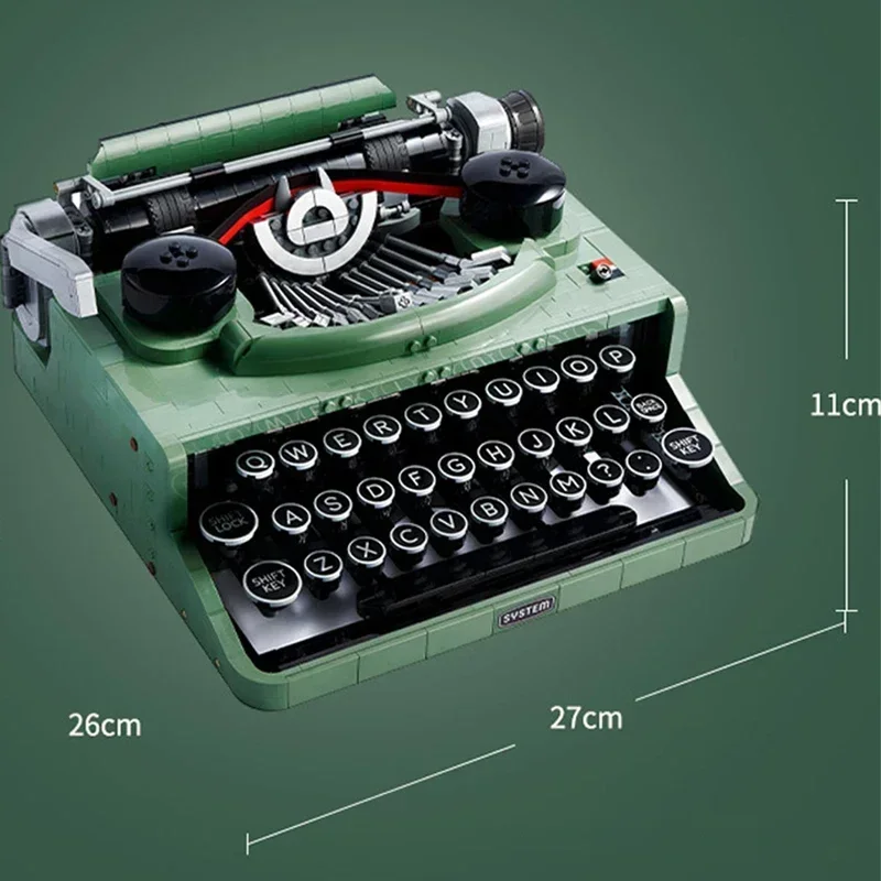 Typewriter Lego Retro Typewriter Building Block Set: 3D Model Mini ...
