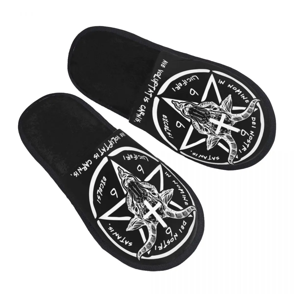 Custom-666-Baphomet-House-Slippers-Women-Soft-Memory-Foam-Sigil-Of ...
