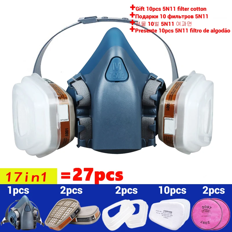 7502-Respirator-Mask-Protective-Mask-Industry-Painting-Spray-Dust-Gas ...