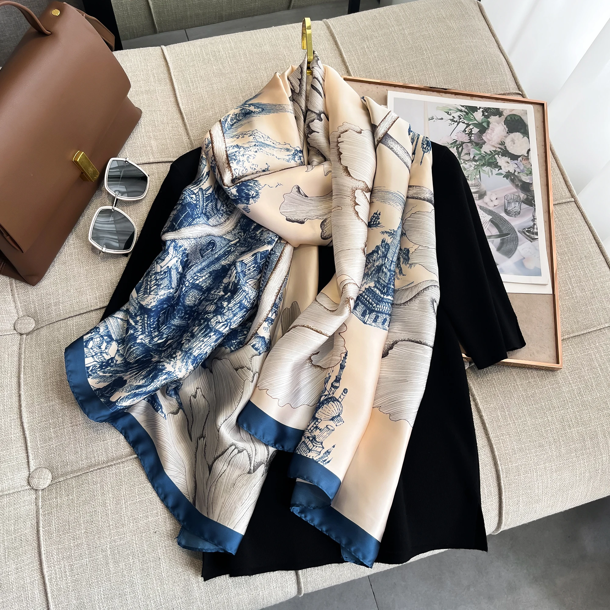 New-Silk-Long-Scarf-Women-Muslim-Shawls-Design-Sunscreen-Outdoor-Beach ...