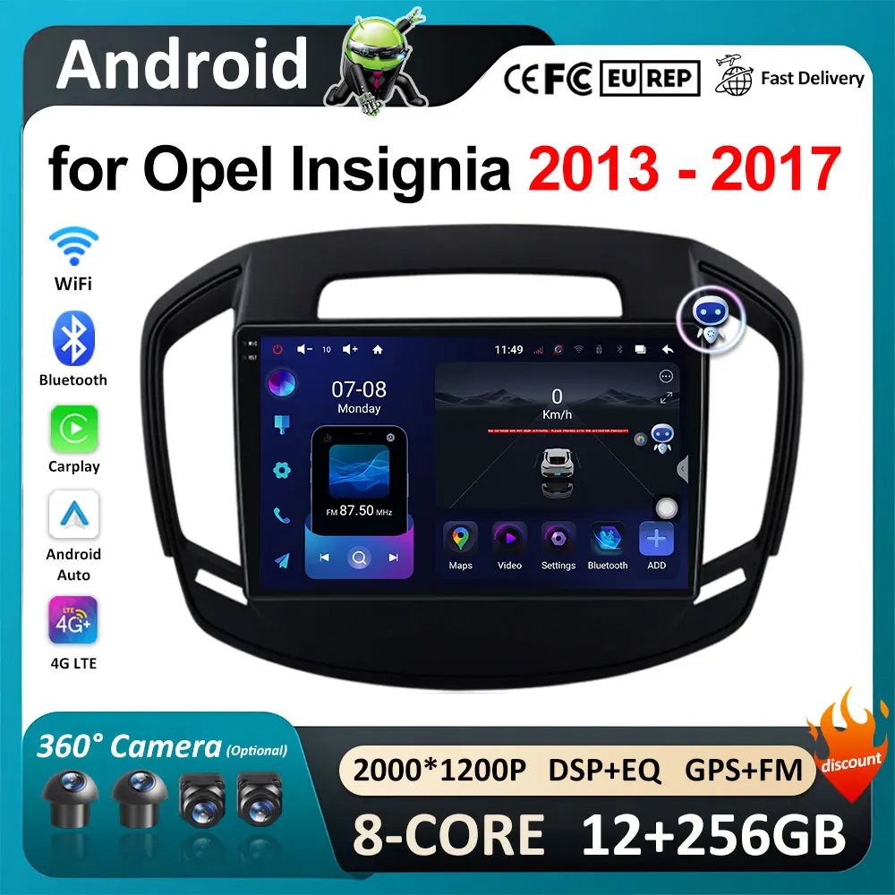 9 inch Wireless Carplay for Opel Insignia 2013 2014 2015 2016 2017 GPS ...