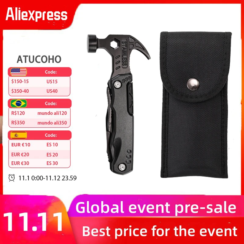 Multifunctional Pliers Multitool Claw Hammer Stainless Steel Tool With ...