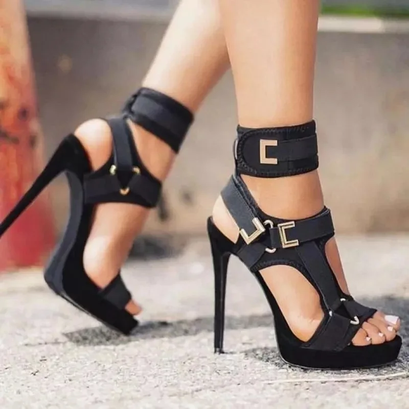 CACA-2024-New-11cm-High-Heels-Women-Platform-Sandals-Sexy-Strap-Buckles ...