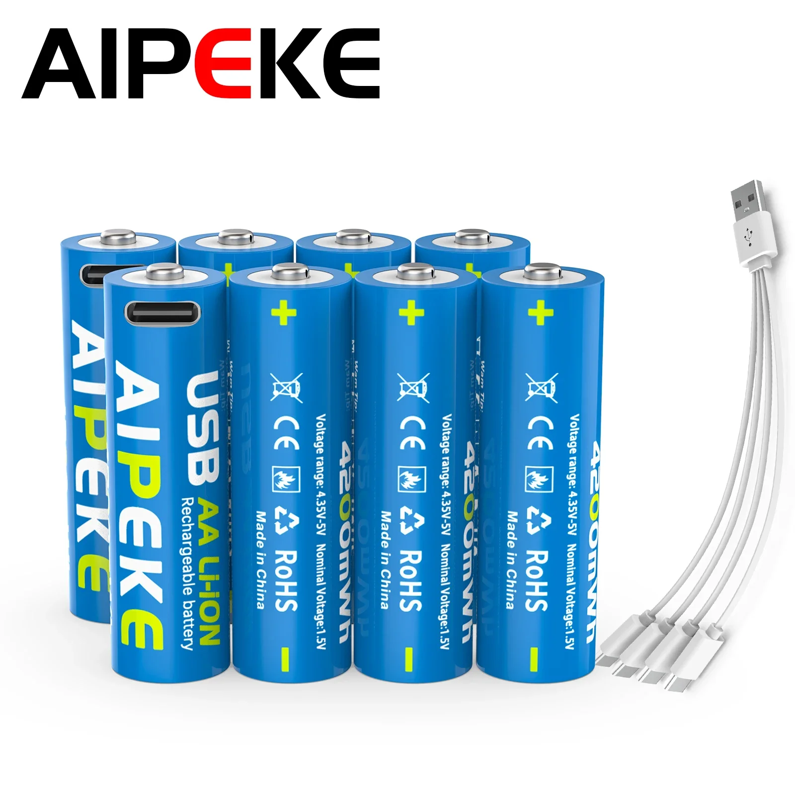 AIPEKE-AA1-5V-4200mWh-Rechargeable-Batteries-AA-USB-lithium-battery-for ...