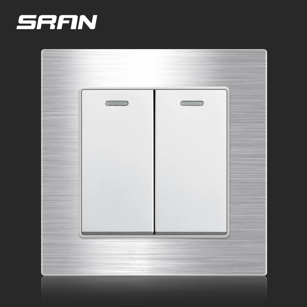 Aluminum Alloy Button Light Switch | Light Switch EU UK Standard Wall ...