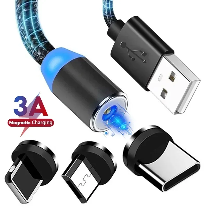 Magnetic USB Cable Fast Charging Type C Cable Fast Charger Micro USB ...