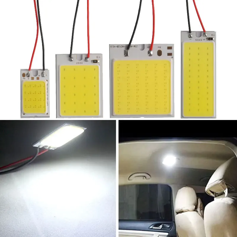 Auto-Interior-Reading-Lamp-T10-C5W-Car-Led-Cob-16-24-36-48SMD-White12V ...