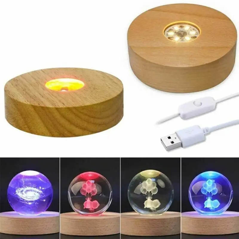 Round-Crystal-Luminous-Light-Wood-Base-Rechargeable-LED-Light-Rotating ...
