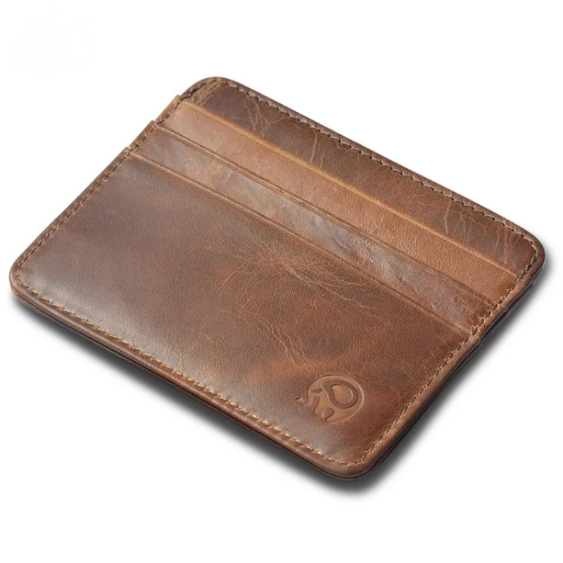 Genuine Leather Credit Card Holder Handmade Cowhide Bag Thin Soft ...