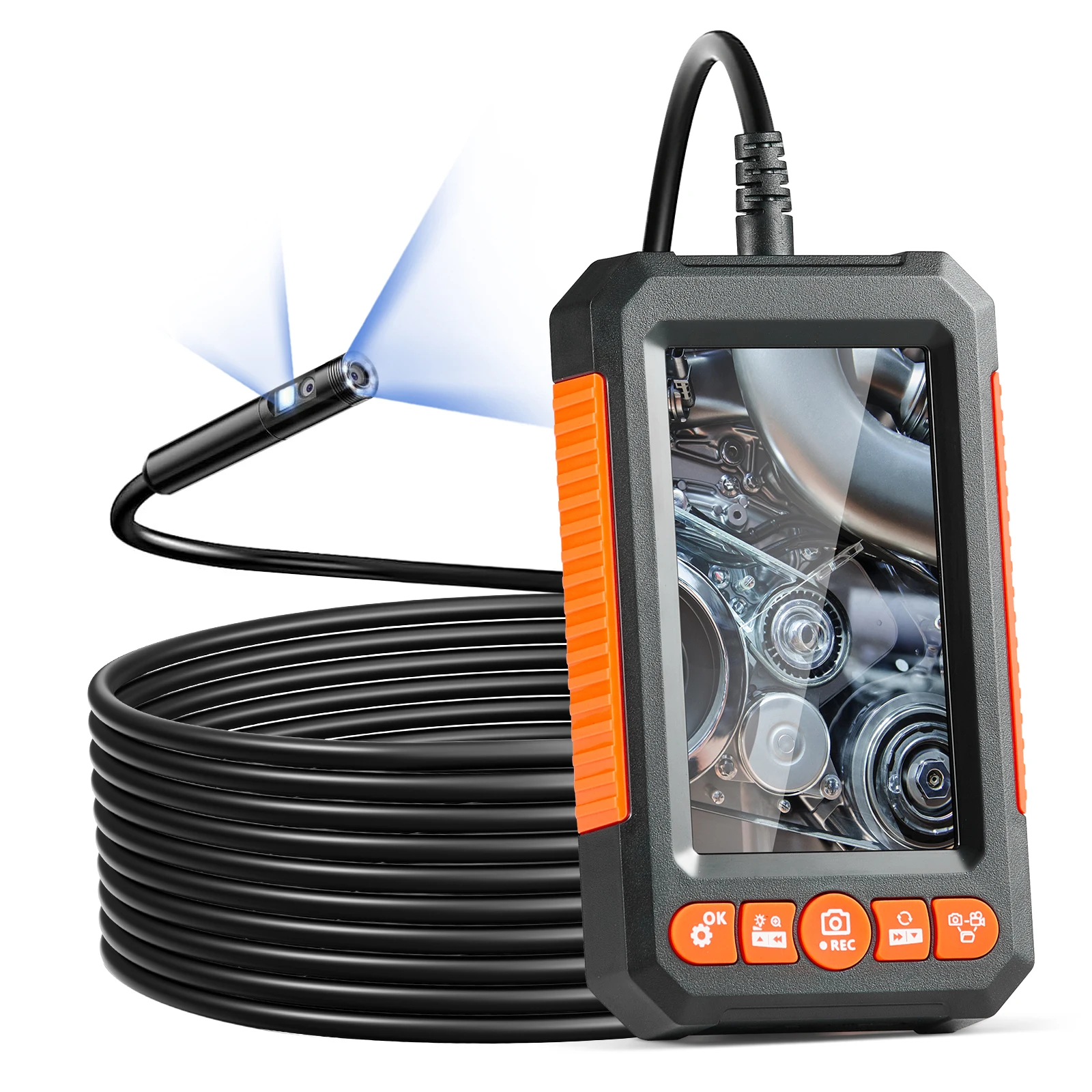 VEVOR Endoscope Camera with Light Dual Lens Industrial Borescope 4.3 ...