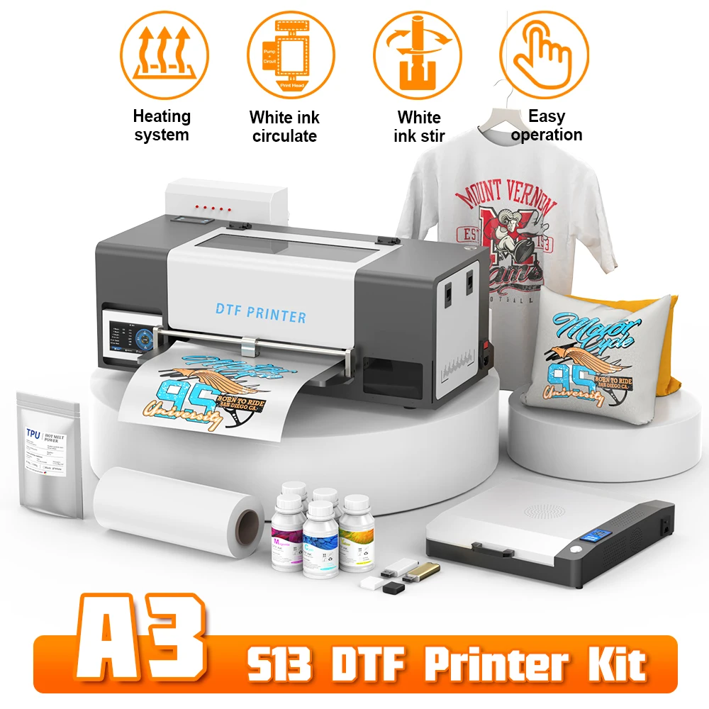A3 DTF Printer Impresora 13inch XP600 DTF Printer Transfer Printe Direct Roll Film Printing ...