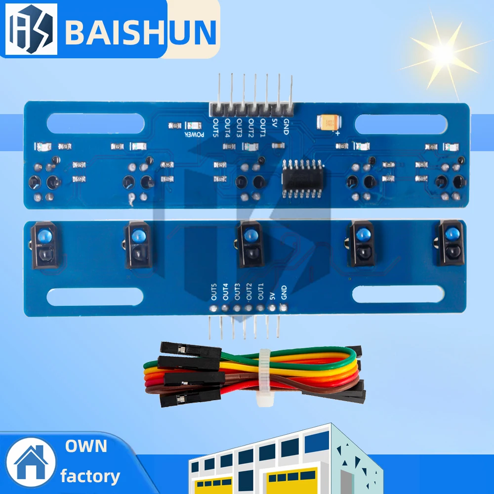 5 channel Infrared Reflective Sensor TCRT5000 KIT 5 way/road IR ...