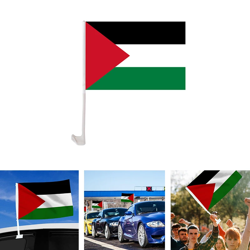 Double-Sided-Palestine-Car-Flags-with-Flagpole-12x18-Inch-Vivid-Color ...
