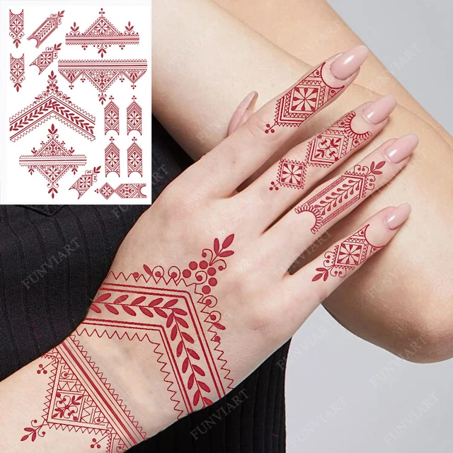 Simple Henna Hand Tattoos